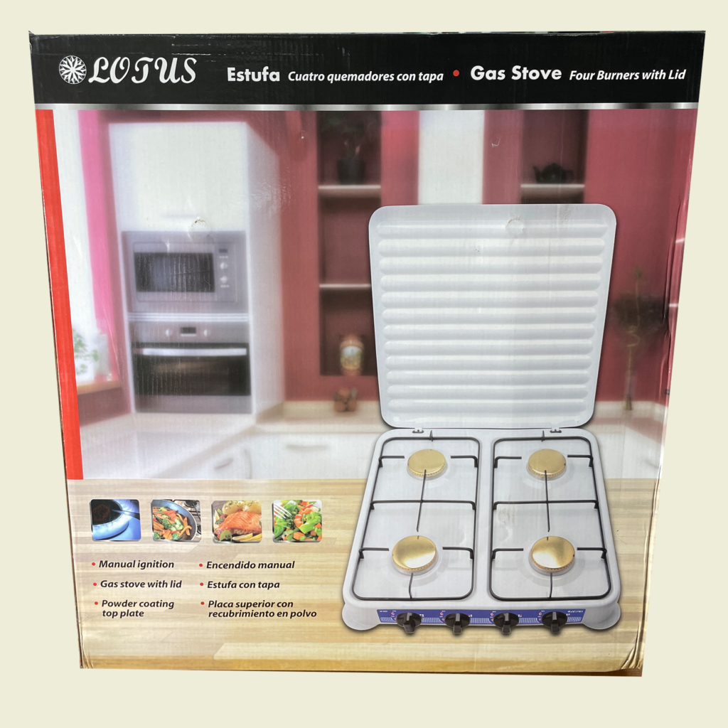 Lotus 4 Burner Gas Stove w/ Lid • Samaroo's Materials & General LTD
