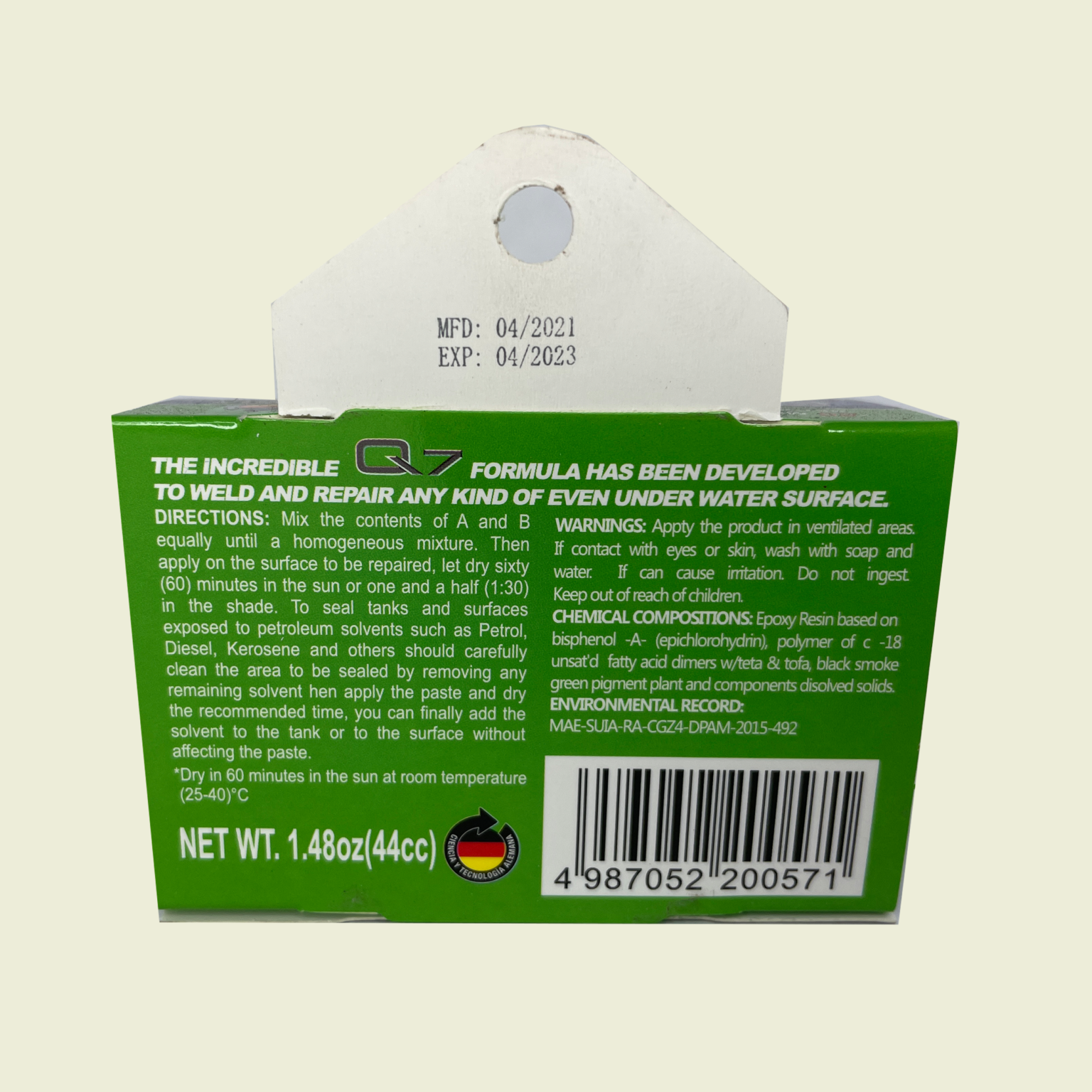 Q7 Cold Welding Epoxy 1.48oz • Samaroo's Materials & General LTD