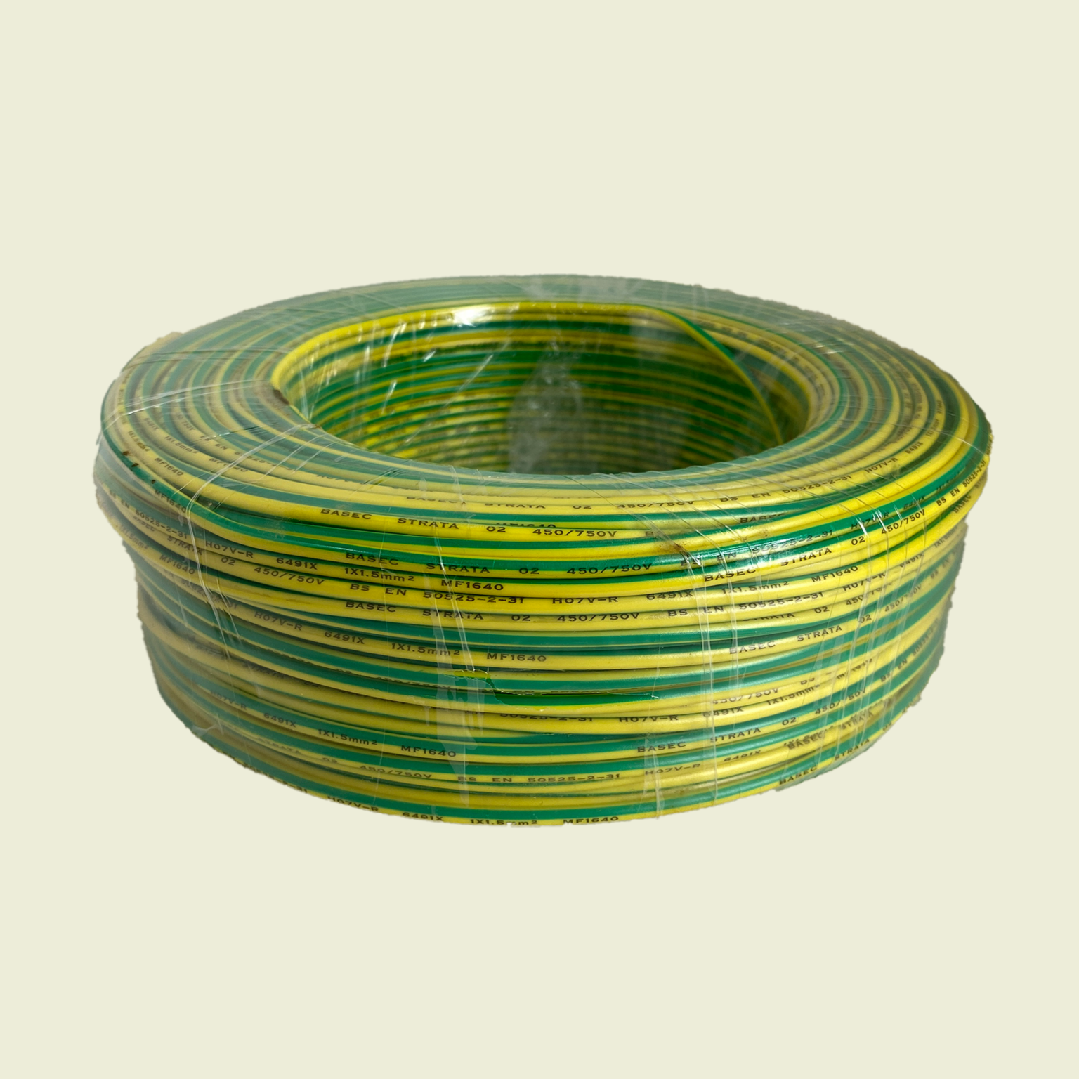 1.5mm GreenYellow Single Core Wire • Samaroo's Materials & General LTD