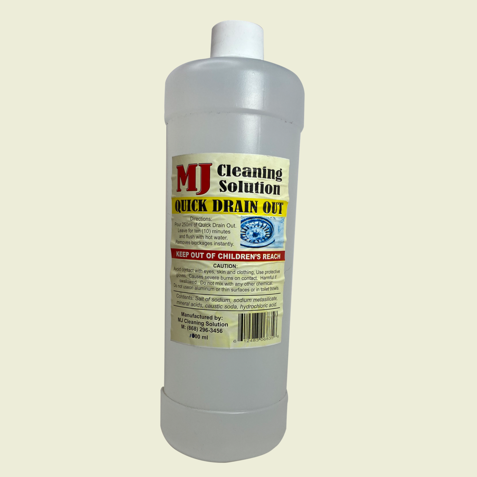 MJ Cleaning Solution Quick Drain Out 1.5 litres • Samaroo's Materials ...