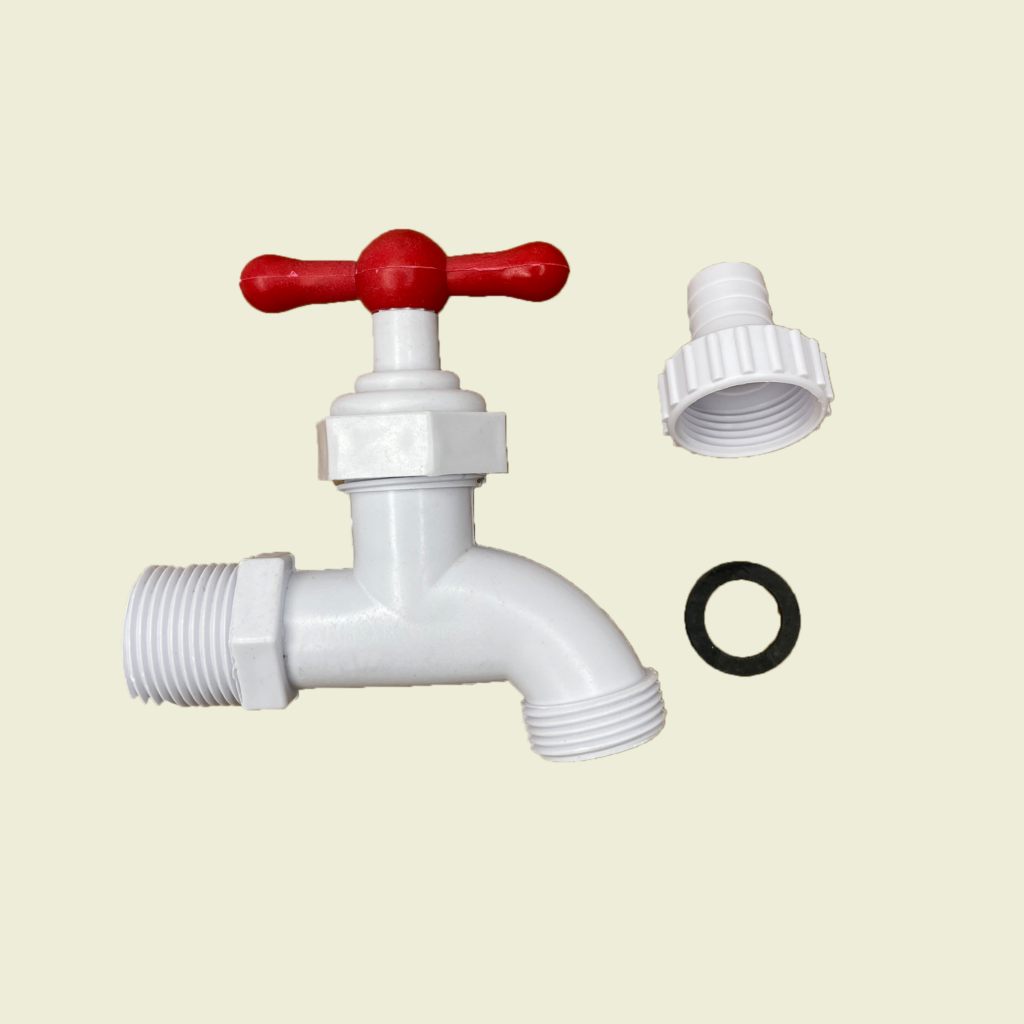 ¾” White PVC Garden Tap • Samaroo's Materials & General LTD