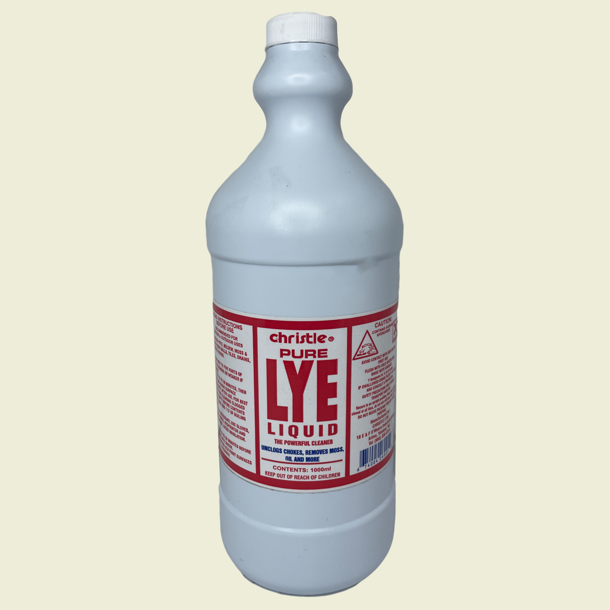 Christle Pure Lye Liquid 1000ml • Samaroo's Materials & General LTD