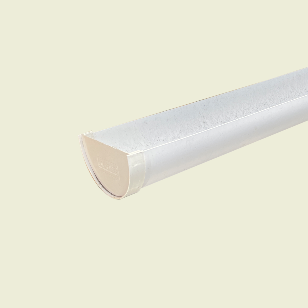 6″ Round PVC Guttering w/ Stop End • Samaroo's Materials & General LTD