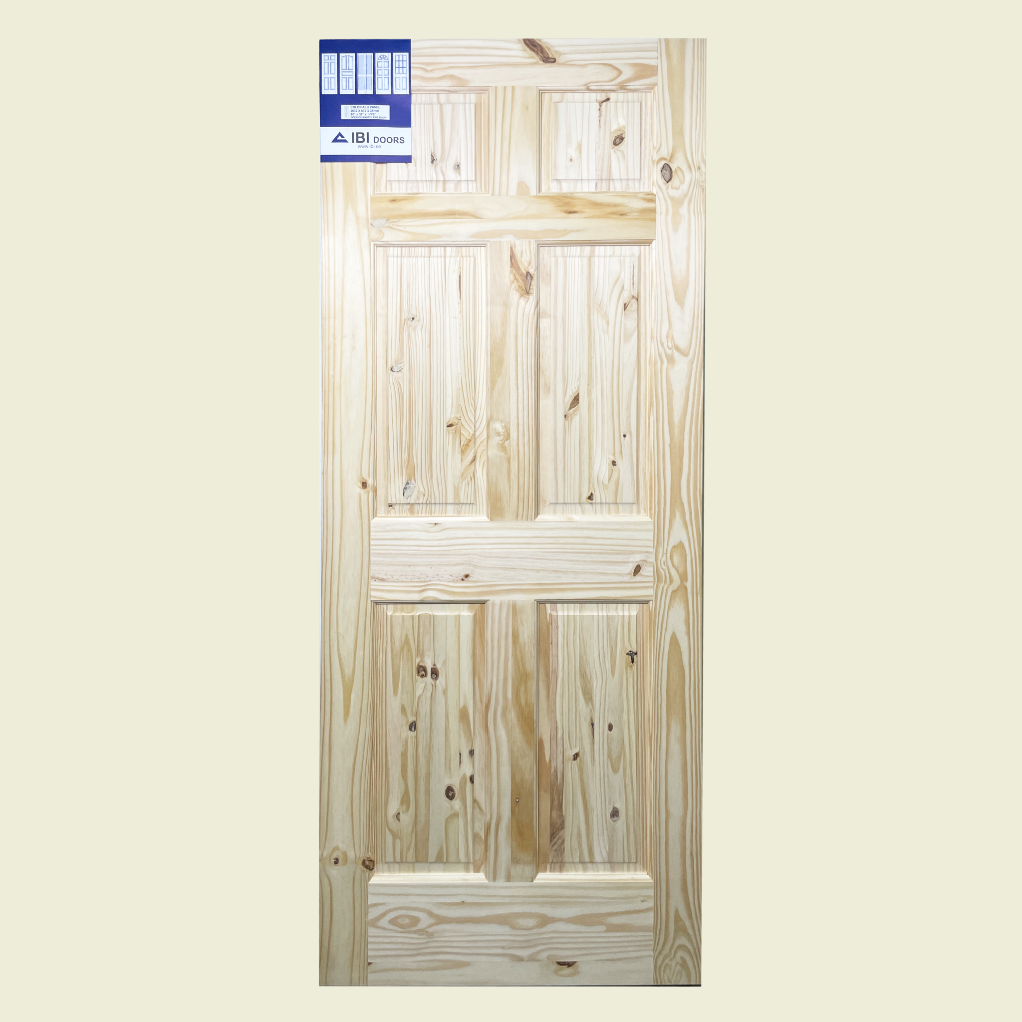 32″ x 80″ Natural Pine IBI Panel Door • Samaroo's Materials & General LTD
