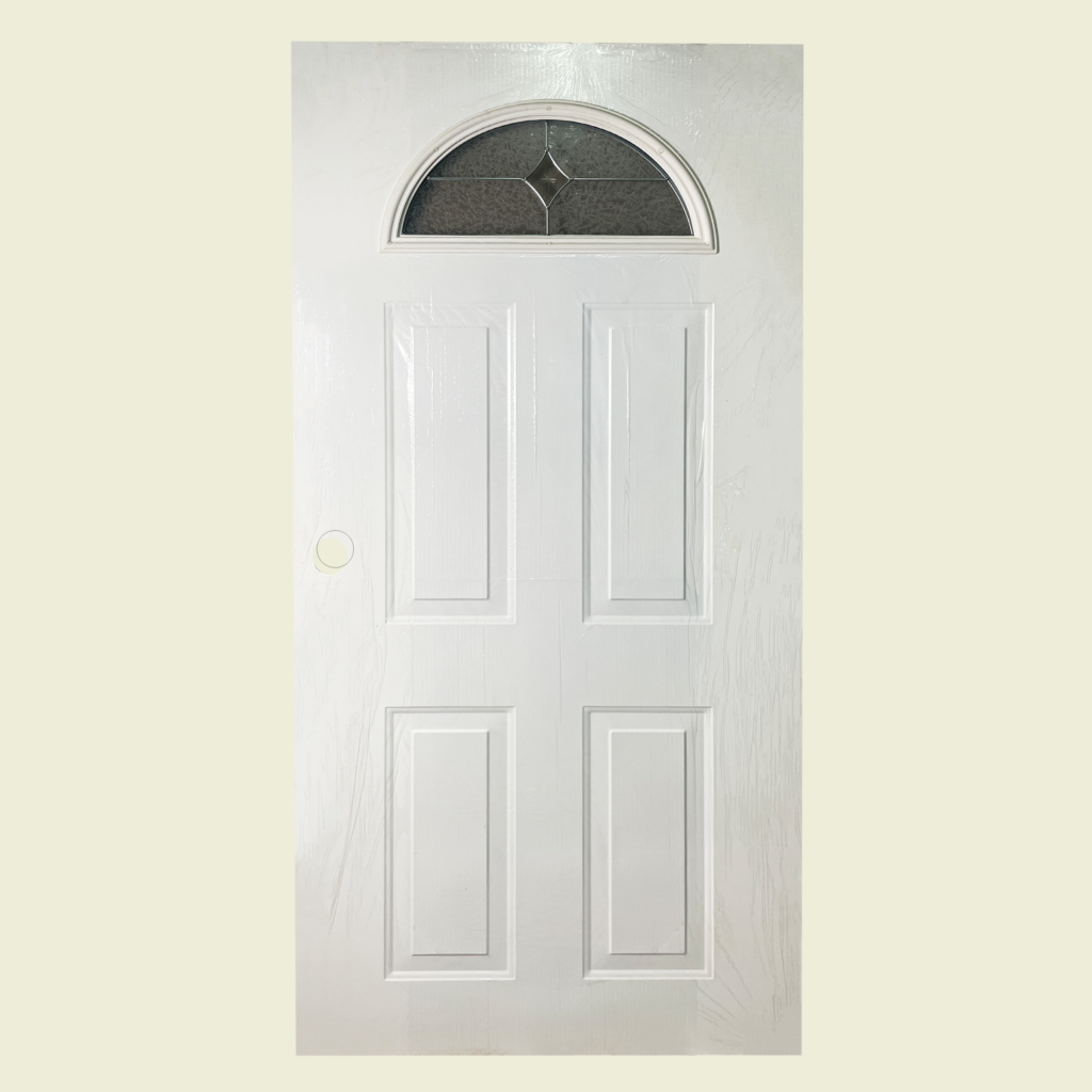 36″ x 80″ Glass Arch Steel Panel Door • Samaroo's Materials & General LTD